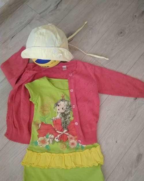 Платье+кофточка+панама