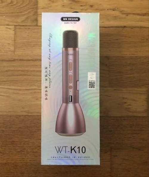 Bluetooth микрофон-колонка WK WT-K10 (серебряная)