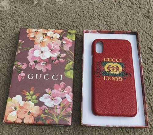 Красный чехол Gucci для iPhone X
