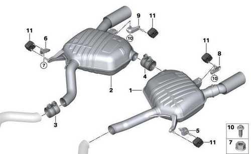 BMW E92 задний дополнительный глушитель