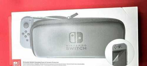 Чехол для Nintendo Switch черный + стекло