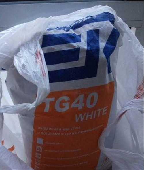 Белая гипсовая штукатурка TG 40 white, 15 кг