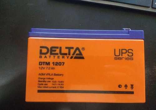 Аккумулятор для ибп 12V 7.2Ah Delta DTM 1207