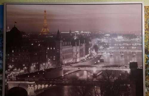 Картина постер Ночной Париж, 1,40 х 1,00