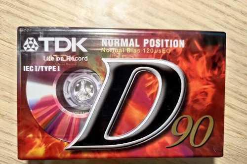 Аудиокассета TDK D90, новая, запечатанная