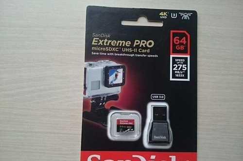 Карта памяти SanDisk Extreme Pro 64 Gb