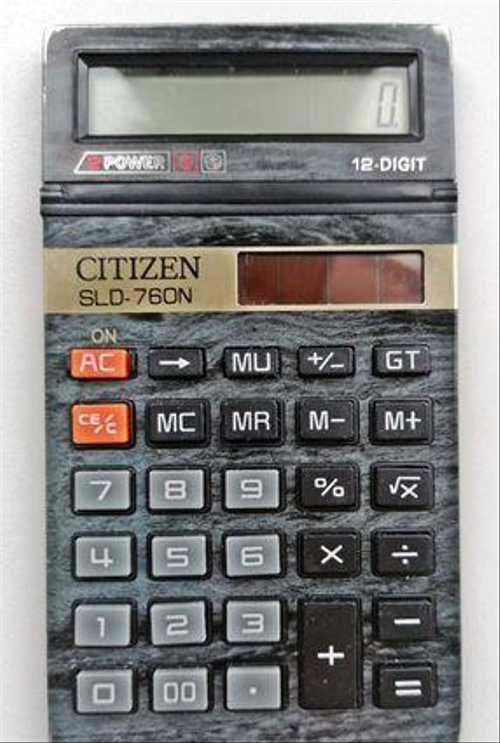 Мини калькулятор "citizen" SLD-760N, 7 на 12 см