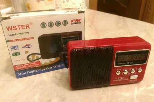 Цифровой мини FM радиоприемник Wster ws-239