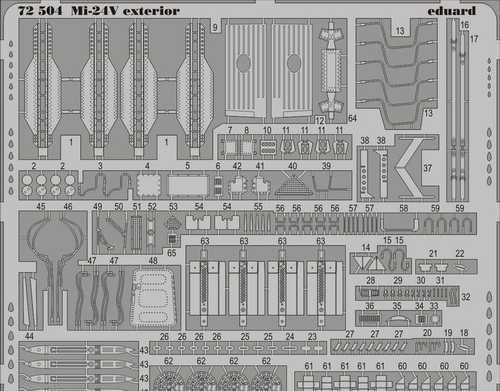 Ми-24В exterior Eduard 72504 травление Экстерьер