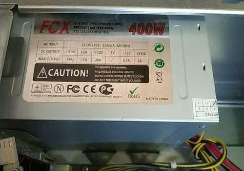 Блок питания fox atx 400w