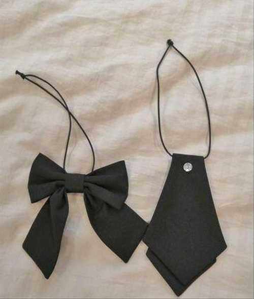 Бабочка-бантик и галстук для девочки