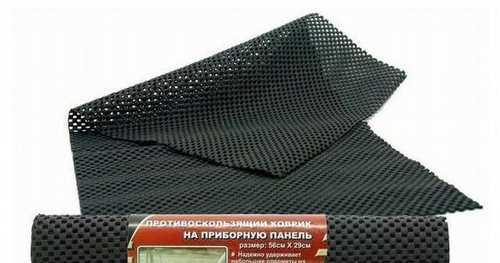 Противоскользящий коврик AVS 114L - черный, размер 56х29 см