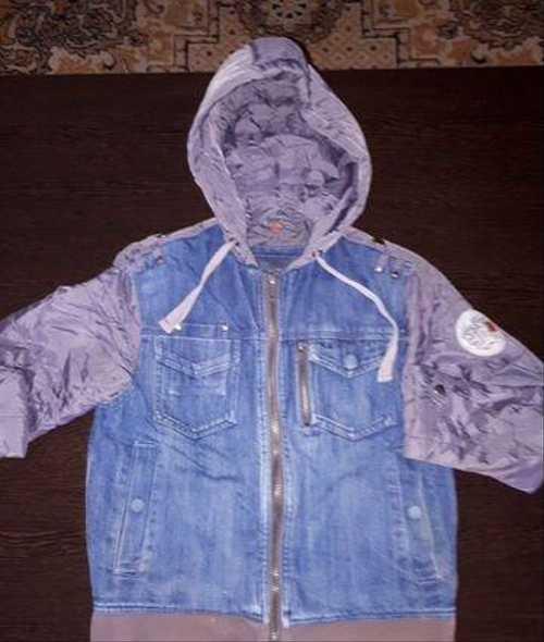 Куртка демисезон джинсово/болоневая, 8 лет