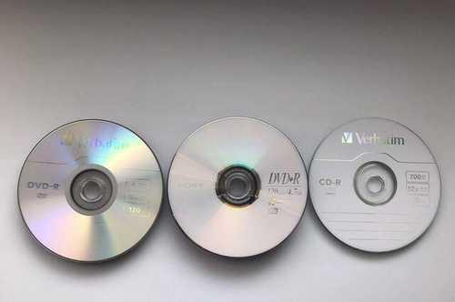 Чистые диски DVD-R, DVD+R, CD-R, конверты