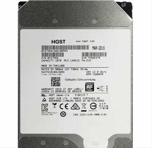 Новый hgst 10Tb HDD SAS 12G 3.5 HUH721010AL5204