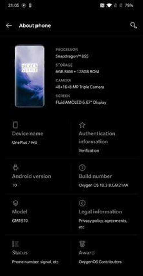 Oneplus 7 pro 6/128 GM1910 серый