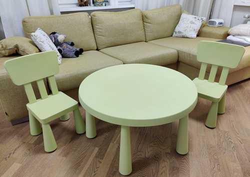 Детский круглый стол и стулья Маммут из IKEA