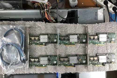 Комплект 6x HBA адаптор dell perc H200 raid + 8 SA