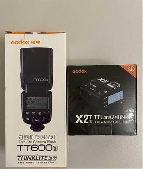 Вспышка Godox TT600S + синхронизатор Godox X2T-S