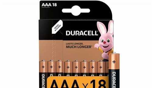 Батарейки Duracell, щелочные размера AAA, 18шт