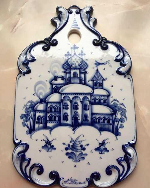 Доска разделочная, Гжель
