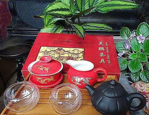Набор китайской чайной посуды "Золотой дракон"