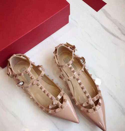 Балетки туфли мюли с ремешками Valentino