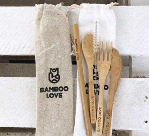 Набор бамбуковых приборов Bamboolove