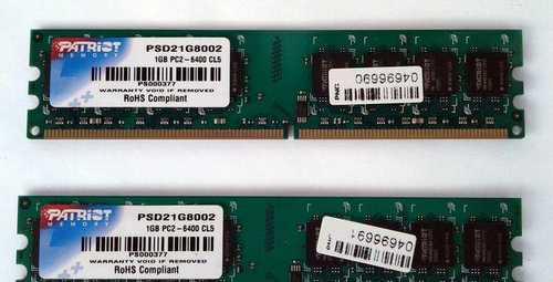 Patriot PSD21G8002 1 гб DDR2 dimm 800 мгц