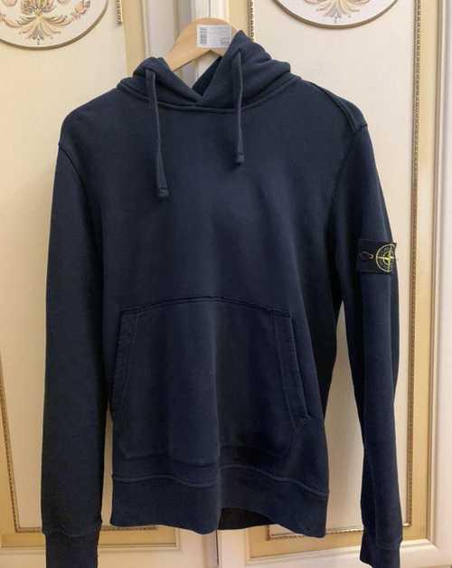 Stone Island Hooded Brushed cotton fleece (темно-с