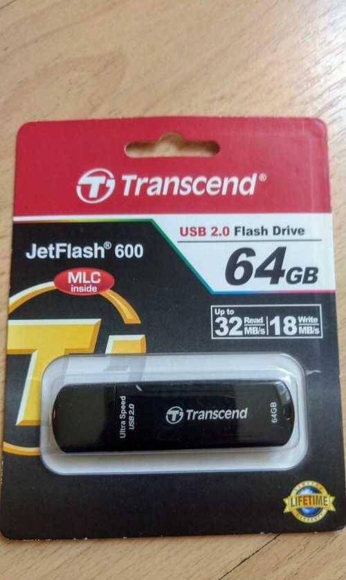 Флешка 64 Гб USB 2.0 Transcend Jetflash 600