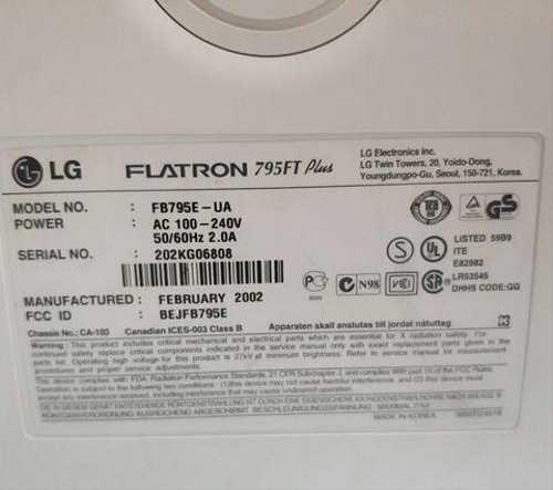 Монитор LG Flatron 795FT Plus
