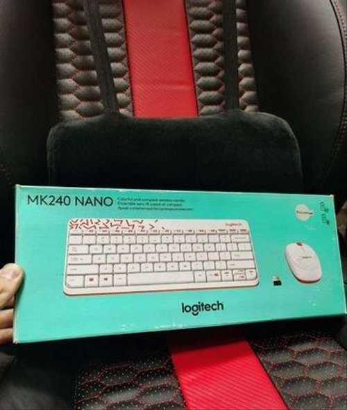 Мышь и клавиатура logitech Mk240 Nano White