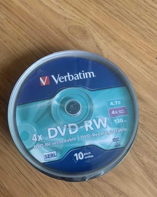 Болванка dvd rw verbatim 10 шт упаковка