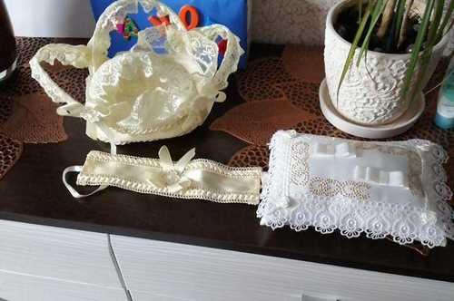 Свадебные аксессуары, подушка для колец, корзина д