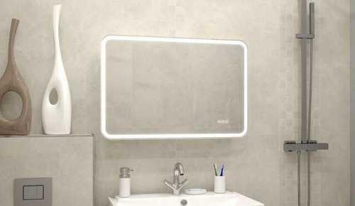 Зеркальный шкаф 90 см с подсветкой в ванную