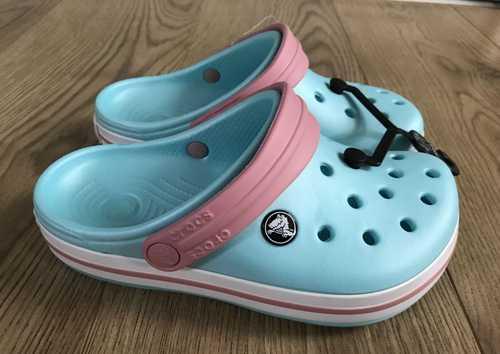 Crocs новые Crocband Ice Blue, J3/35/23 см