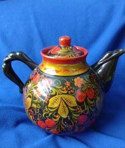 Чайник керамика Хохлома