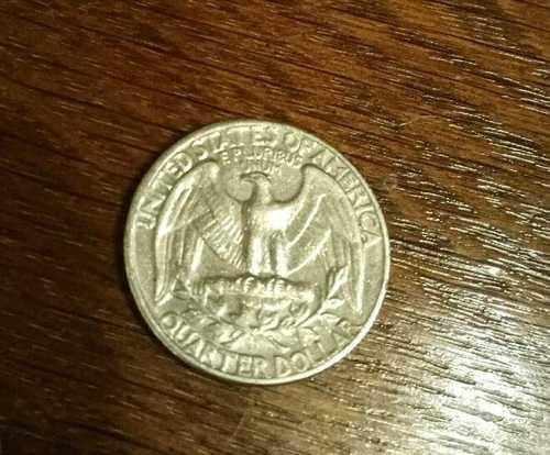 Монета Quarter Dollar Liberty 1965 года