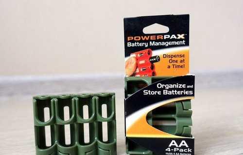 Бокс для батареек аа PowerPax 4-Pack зелёный USA