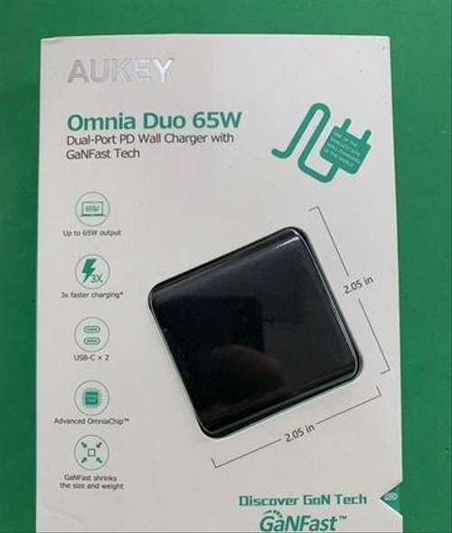 Aukey 65W Omnia Duo 2 USB-C PD PA-B4 новый