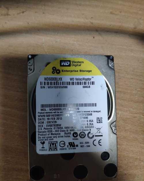 HDD 600Gb 10000 rpm WD VelociRaptor