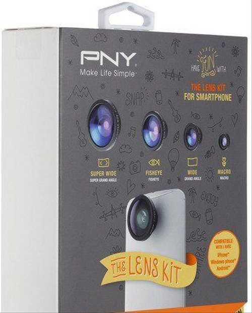 Набор линз PNY для смартфона 4 в 1 LNS-4N1-01-RB