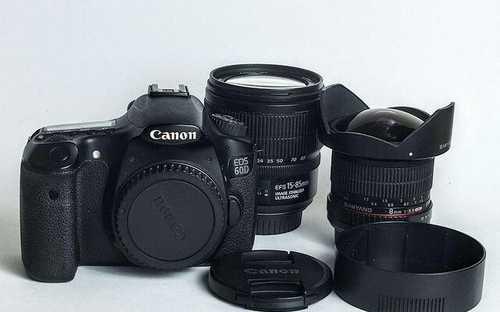 Canon EOS 60d + Canon 15-85mm + Samyang 8mm