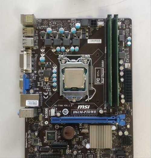 Материнская плата MSI H61M-p20/W8 + Pentium G2010