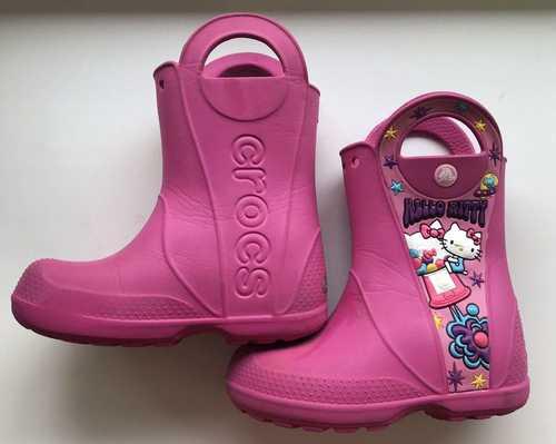 Crocs резиновые сапоги С10 hello kitty