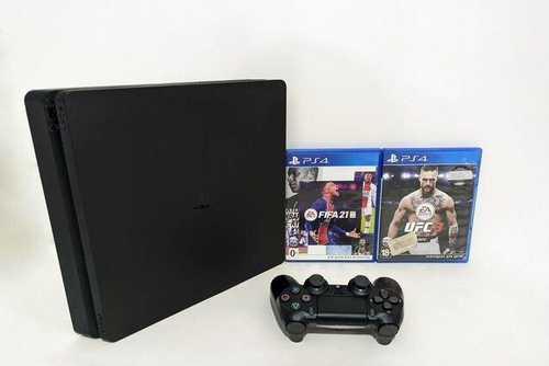 Playstation 4 Slim 1Тб + fifa 21 + UFC 3