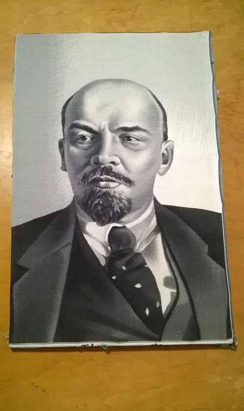 Шелковое панно портрет Ленина, Китай 50-е годы