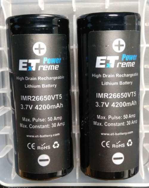 Аккумулятор ExT 4200mAh 3,7V imr26650