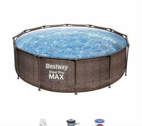 Бассейн Bestway 366x100 см Ротанг + лестница